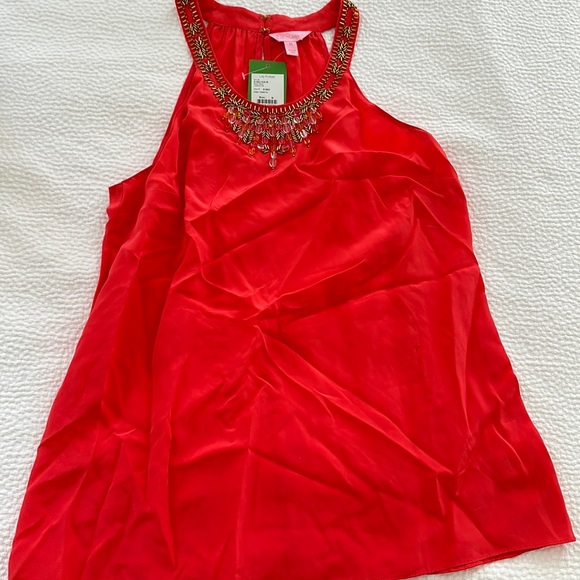 Lilly Pulitzer | Tops | Coral Jeweled Top Lilly Pulitzer | Poshmark